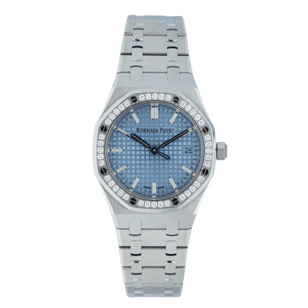 Audemars Piguet Royal Oak 34MM Ice Blue Dial 77451ST | Afridi Luxury ...