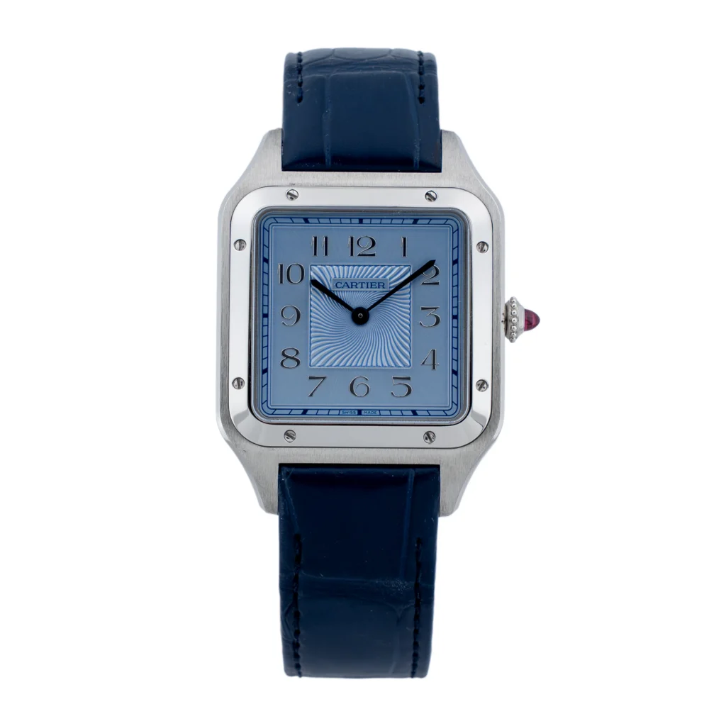 Cartier Santos 34MM Blue Dial WGSA0050 | Afridi Luxury Watches